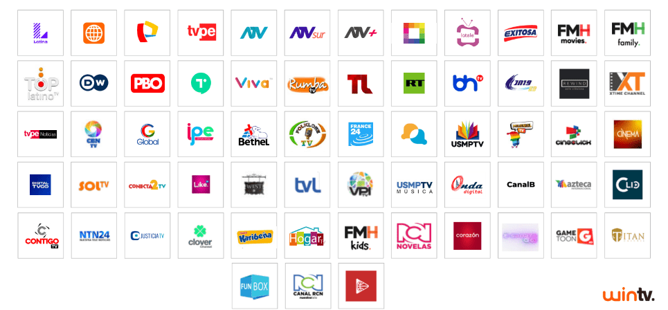 Listado de Canales de WinTV | Toda la Oferta de la TV de Win