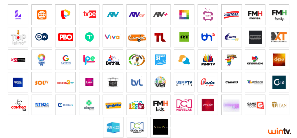 Listado de Canales de WinTV | Toda la Oferta de la TV de Win